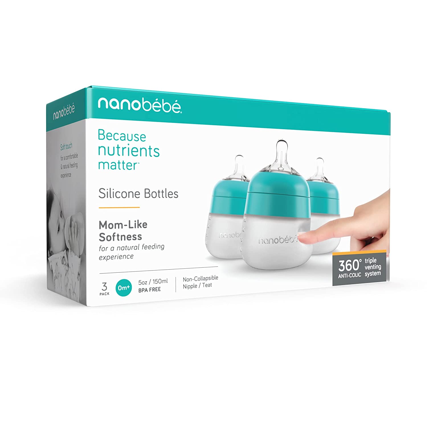 Nanobebe Silicone 3pk Bottle – USA Baby PR